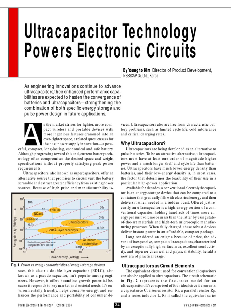 Ultracapacitor Technology Powers Electronic Circuits: Director of ...