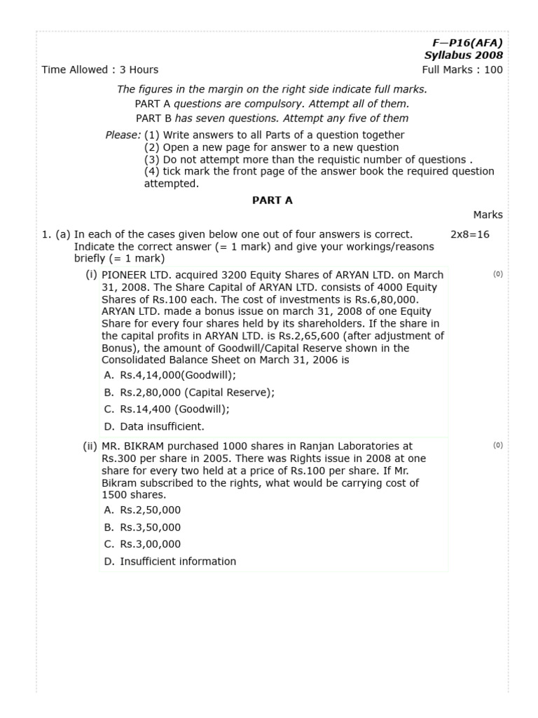 CWA ICWA Final Group IV - Advanced Financial Accounting and Reporting ...