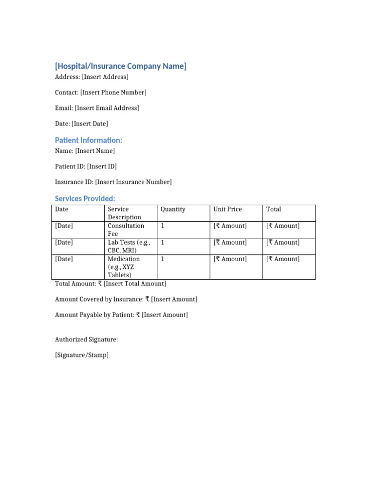 Patient Billing Summary Document | PDF