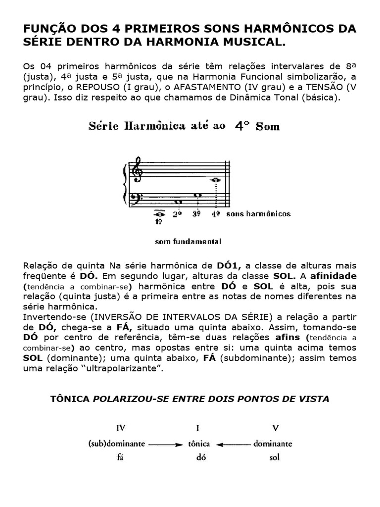 Harmônicos e Funções na Harmonia Musical | PDF | Harmonia | Acorde (música)
