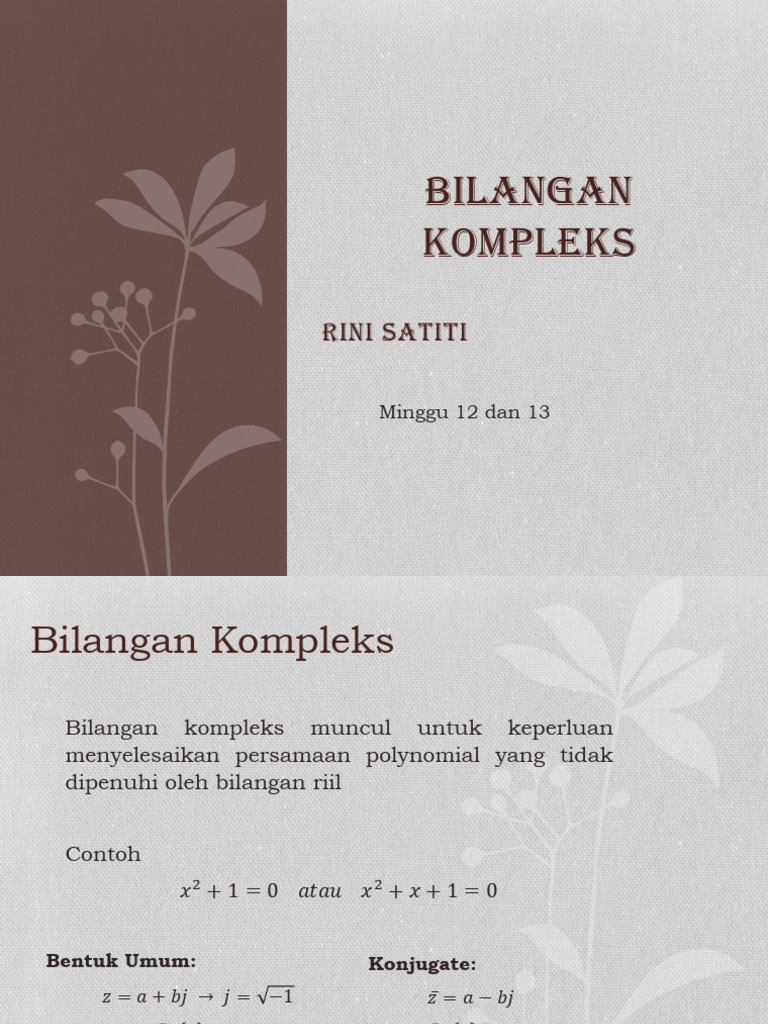 Minggu 12-13 Bilangan Kompleks | PDF