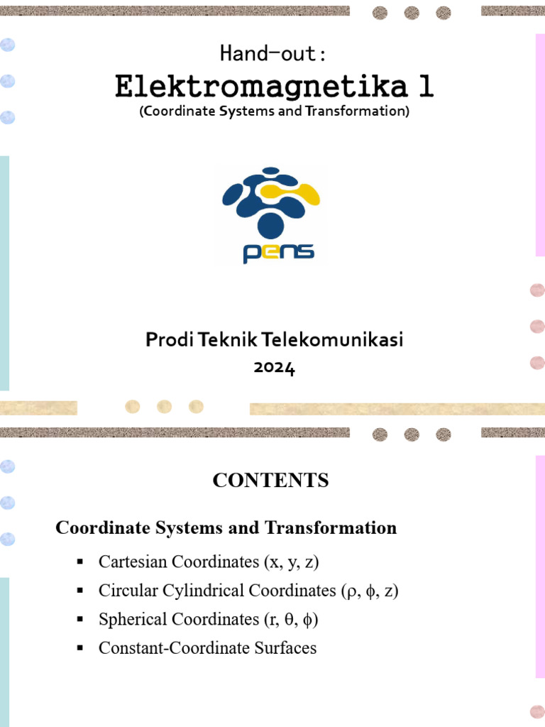 3.elmag 1 Cordinate&Transformation | PDF | Coordinate System | Mathematics