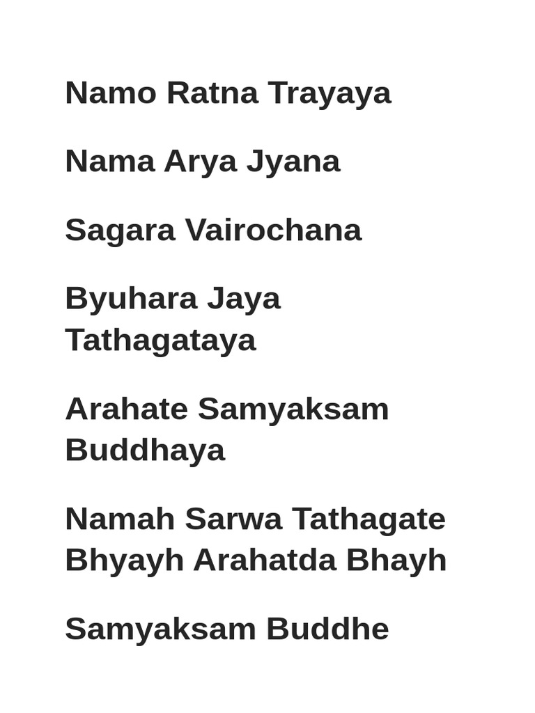 The Great Dharani (Short Version) | PDF