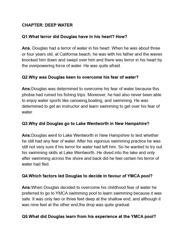 DEEP WATER | PDF | Swimming