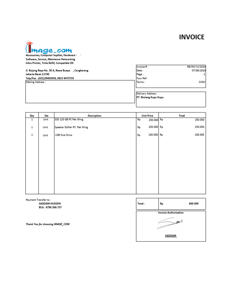 Invoice BKK Speaker | PDF