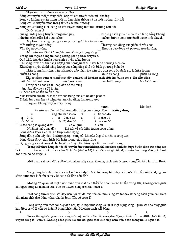 BTVN Sóng cơ | PDF