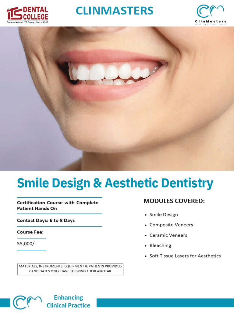 Smile Design & Aesthetic Dentistry Course | PDF | Dental Implant ...