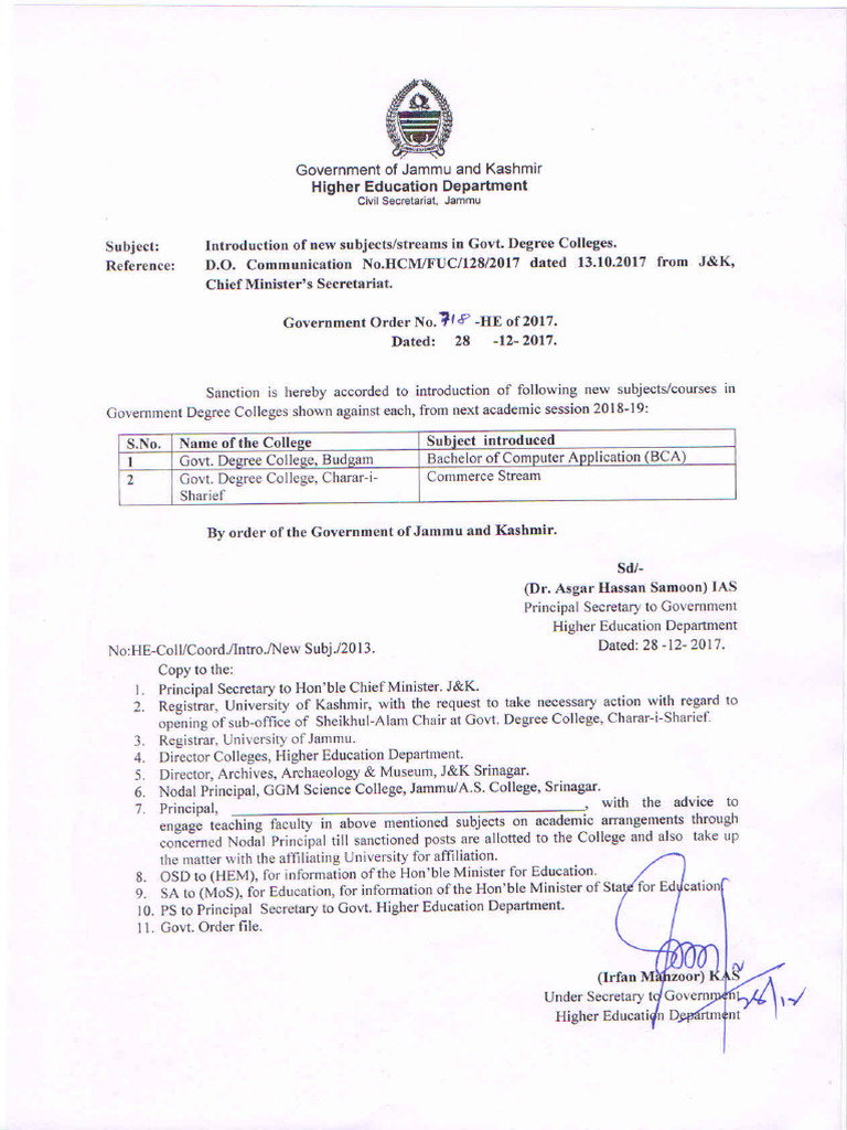 Introduction of New Subjects - 718 | PDF