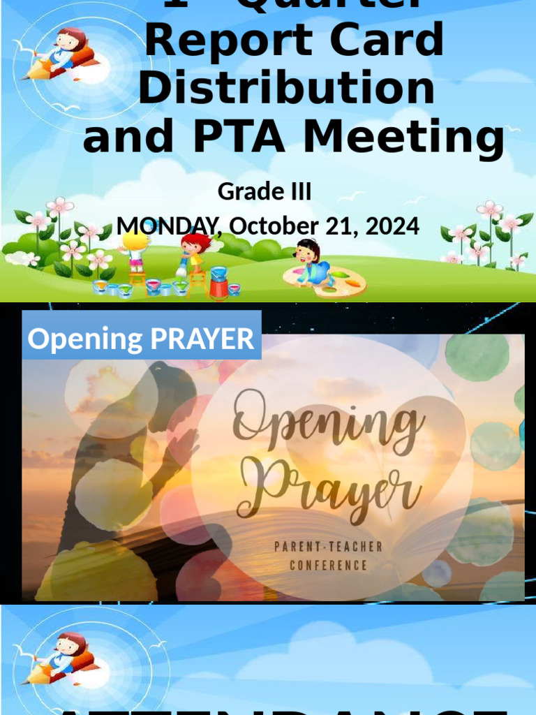 Grade III Quarter Report & PTA Meeting | PDF