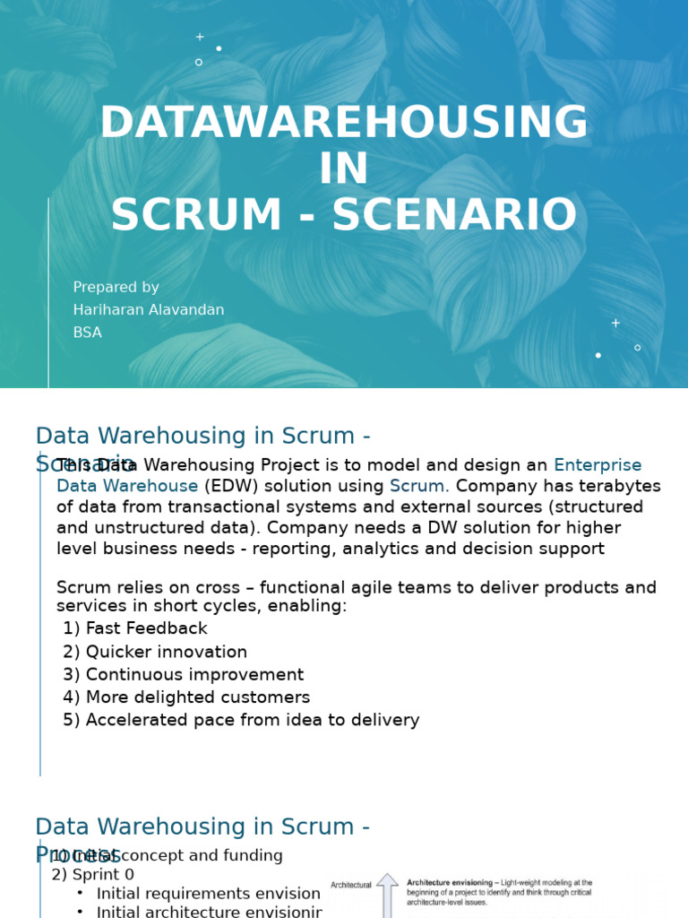DataWarehousing Scrum Scenario | PDF | Scrum (Software Development) | Computing