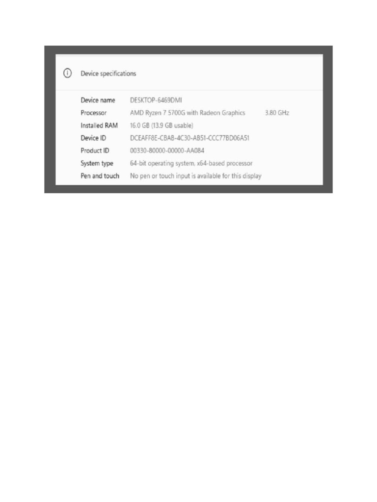 Computer Specs | PDF