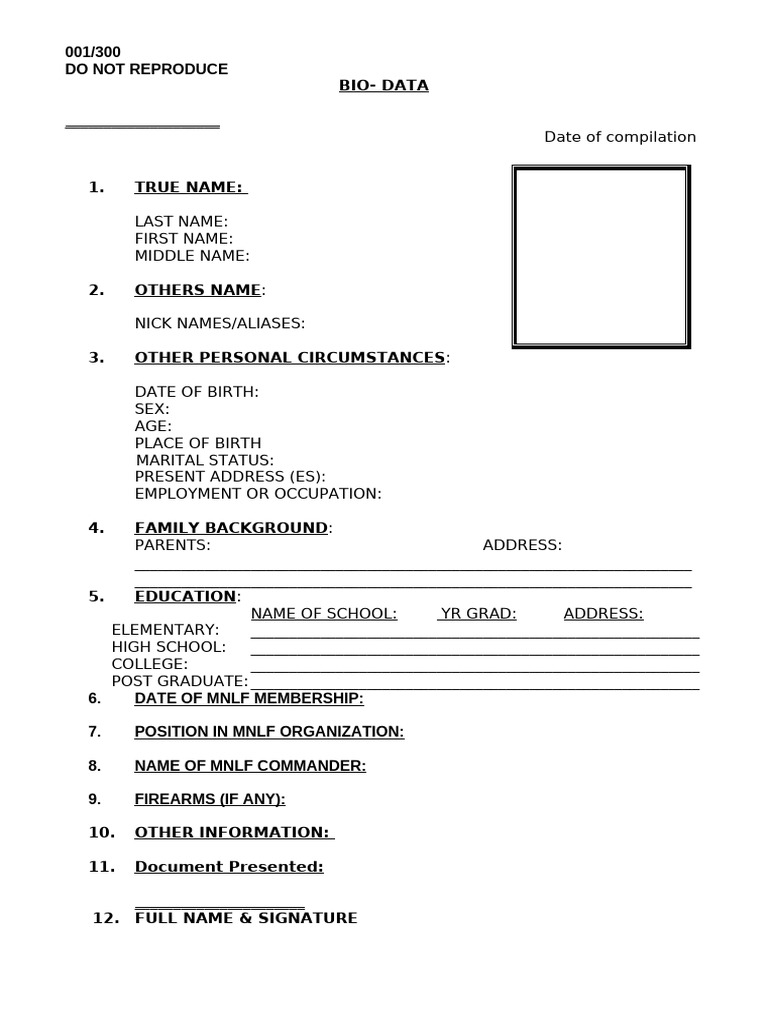 Biodata Revised | PDF