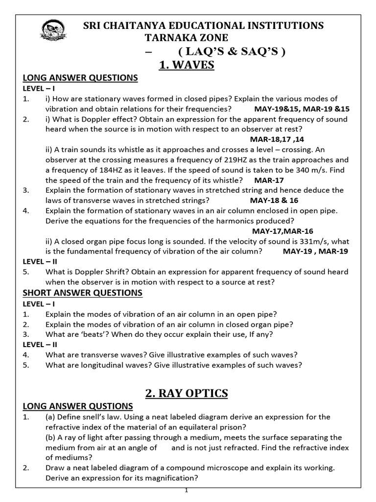 Physics 2nd Year - Laq's& Saq's - Final | PDF | Atoms | Electrical Resistance And Conductance