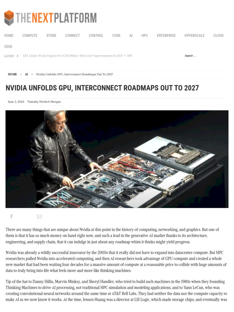 Nvidia Unfolds GPU, Interconnect Roadmaps Out To 2027 | PDF | Computer ...