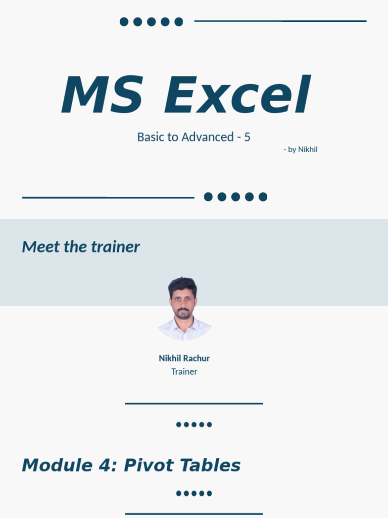 Basic To Advanced Excel Session 5 | PDF | Data | Computing