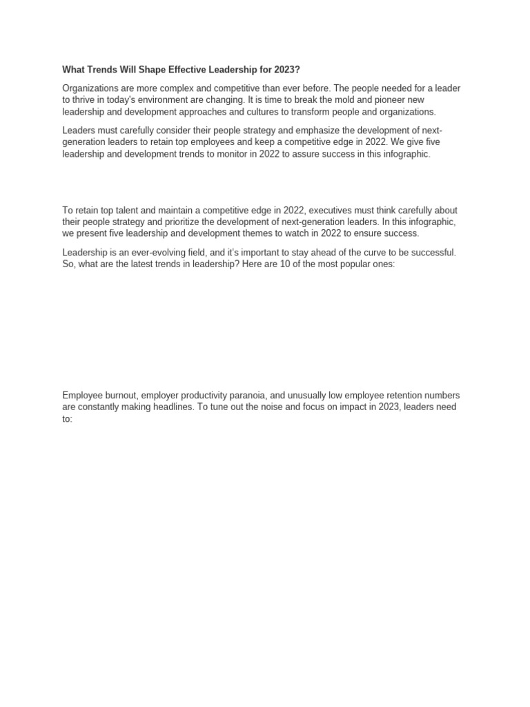 Leadership Trends for 2023 Success | PDF