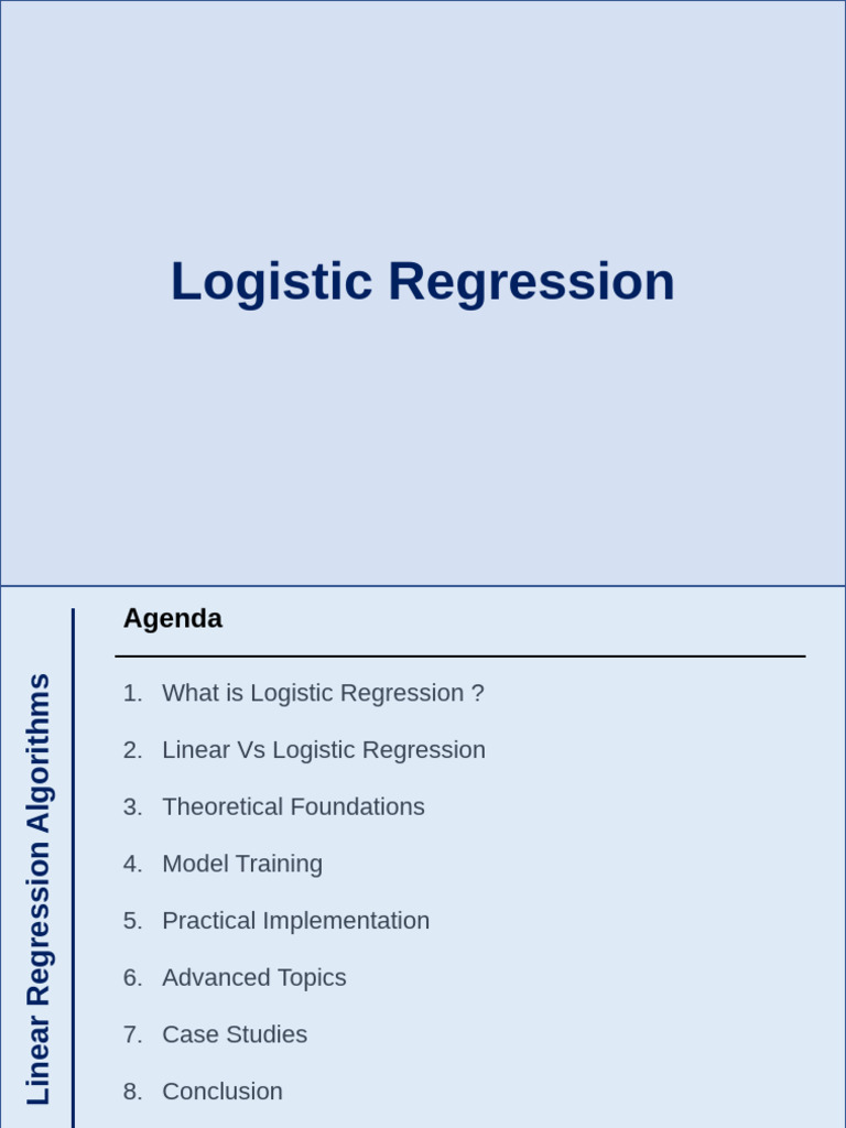 Logistic Regression Algorithm | PDF | Logistic Regression | Receiver ... Logistic Regression Algorithm | PDF | Logistic Regression | Receiver ...