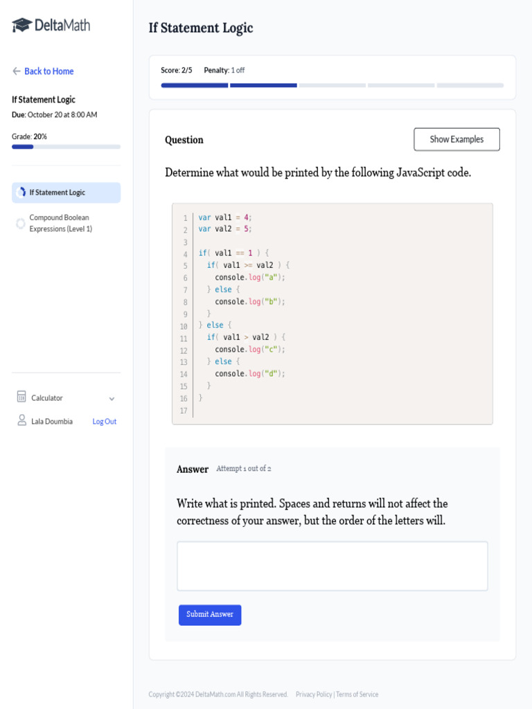 DeltaMath Student Application 3 | PDF