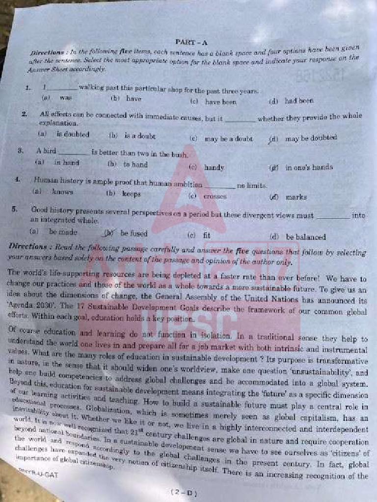 Upsc Epfo Eo Question Paper 2023 | PDF