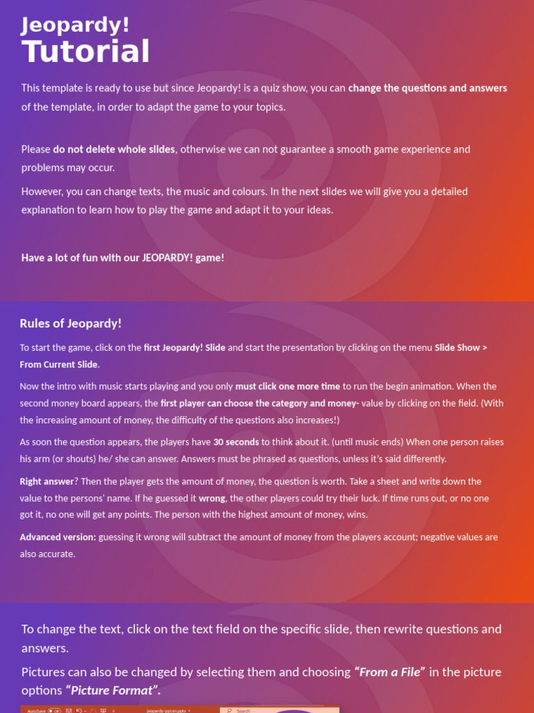 Jeopardy Pdf Probability Distribution Sampling Statistics