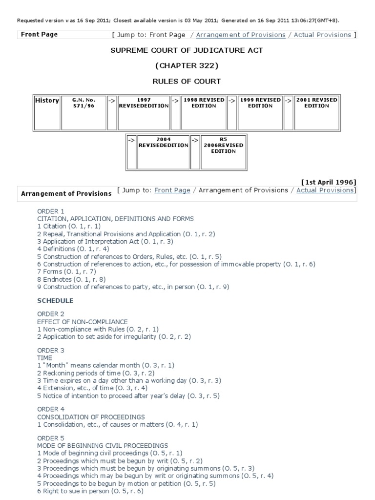 Rules of Court | PDF | Costs In English Law | Service Of Process