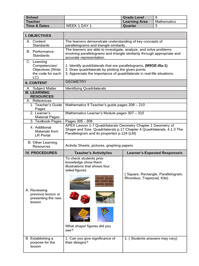 Dlp Math Format | PDF | Rectangle | Geometry