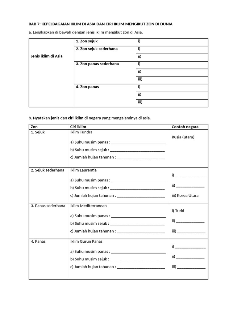 BAB 7 Jenis Iklim Dan Zon Iklim | PDF