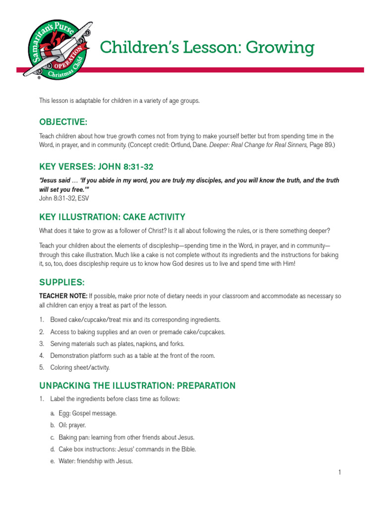 Childrens_Lesson_Growing | PDF | Jesus | Disciple (Christianity)