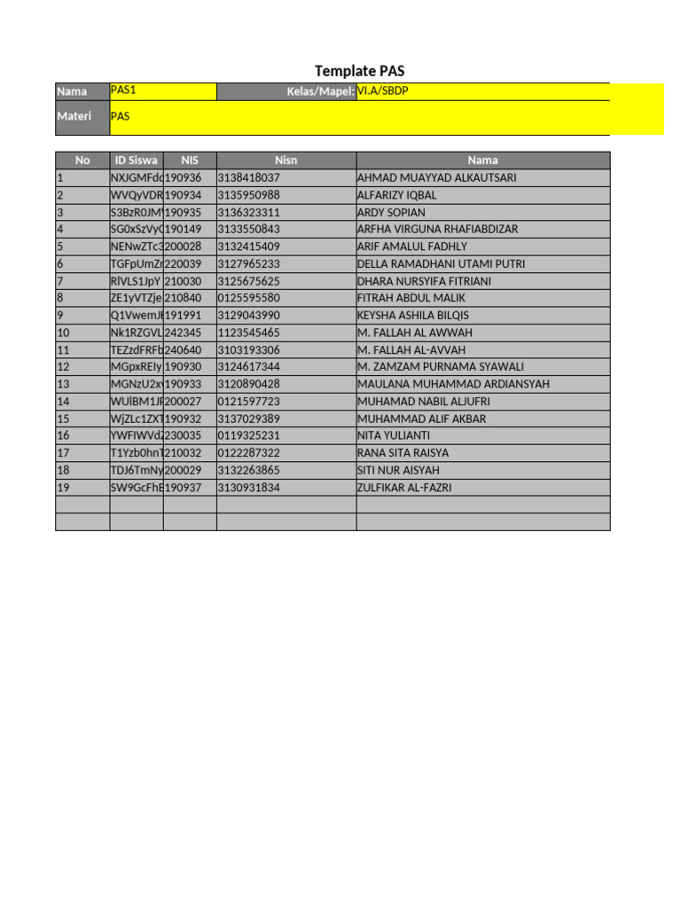 PAS SBDP kls 6 | PDF