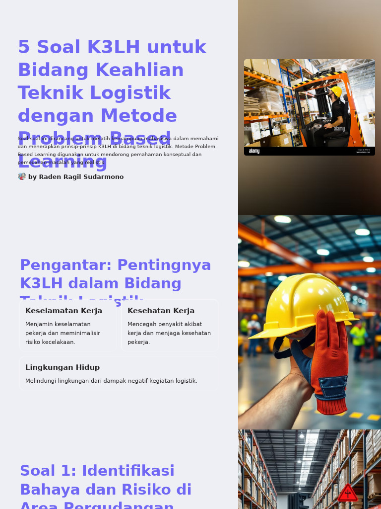 5 Soal K3LH Untuk Bidang Keahlian Teknik Logistik Dengan Metode Problem Based Learning | PDF
