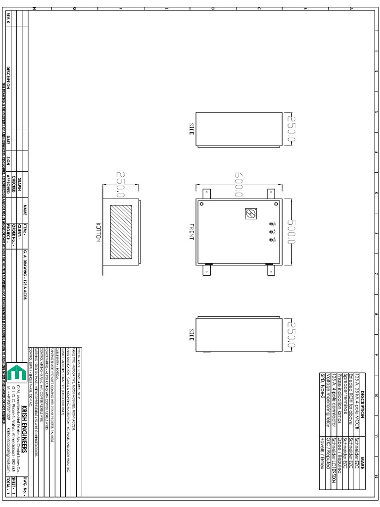 Acdb Panel Ga Drawing | PDF