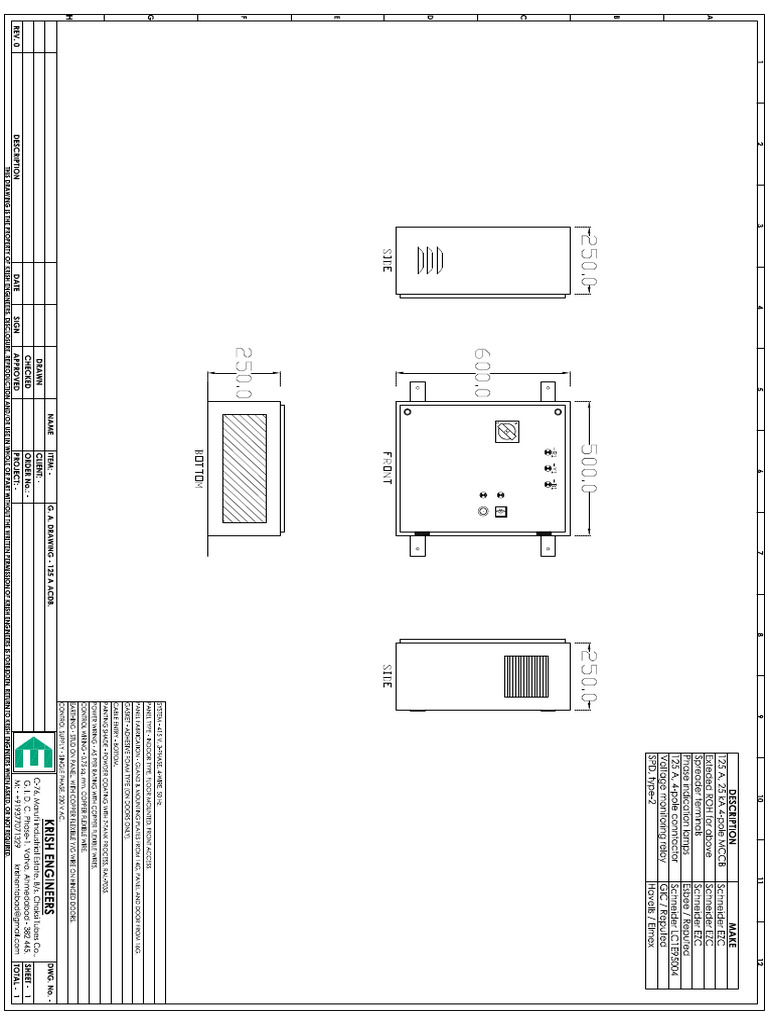Acdb Panel Ga Drawing-R1 | PDF