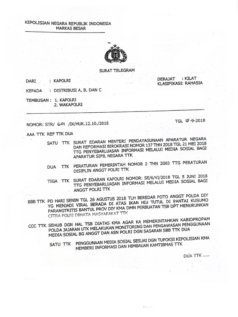 ST 681 Pelaksanaan Monitoring Dan Pengawasan Penggunaan Medsos | PDF