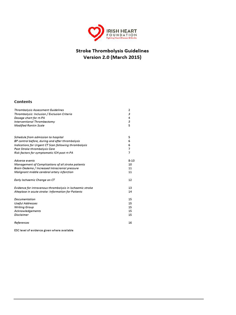 7467 IHF-Stroke-thrombolysis V2 March2015-1 | PDF | Stroke | Ischemia