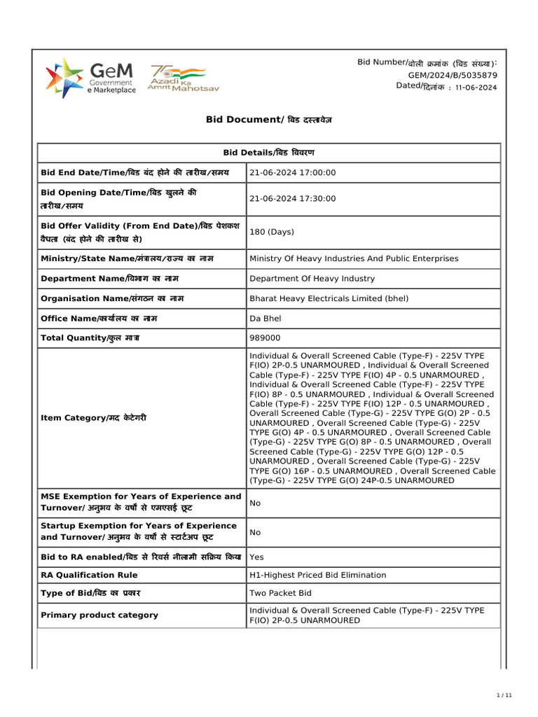 GeM-Bidding-6503794 | PDF | Auction | Procurement