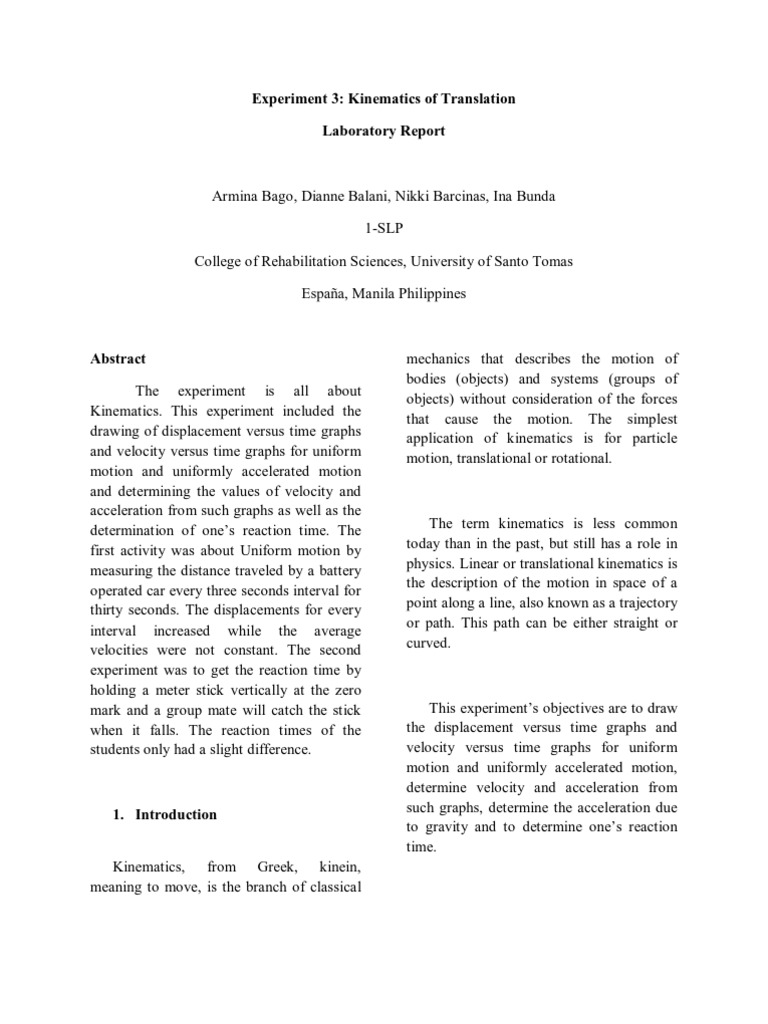 Physics Lab Report Experiment 3 | PDF