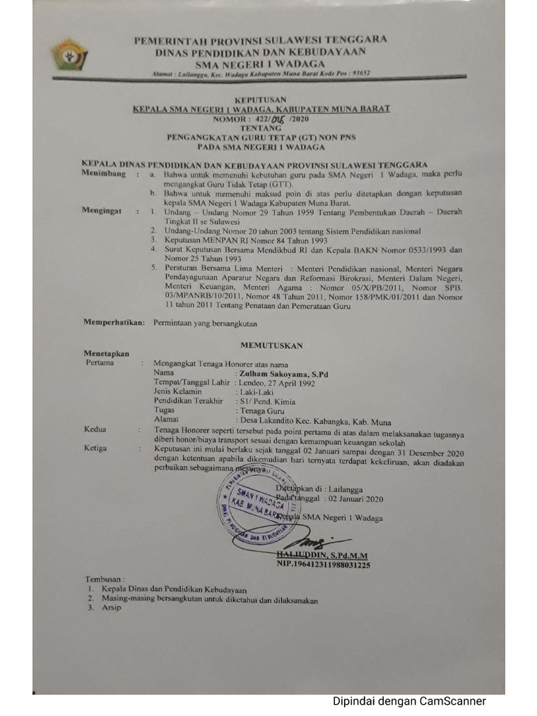 SK KEPSEK 2020 | PDF