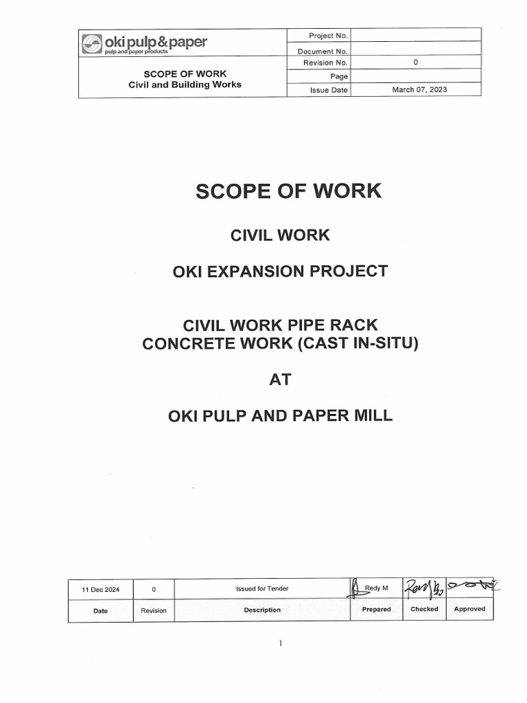 SOW-2KM pipe rack civil - signed | PDF