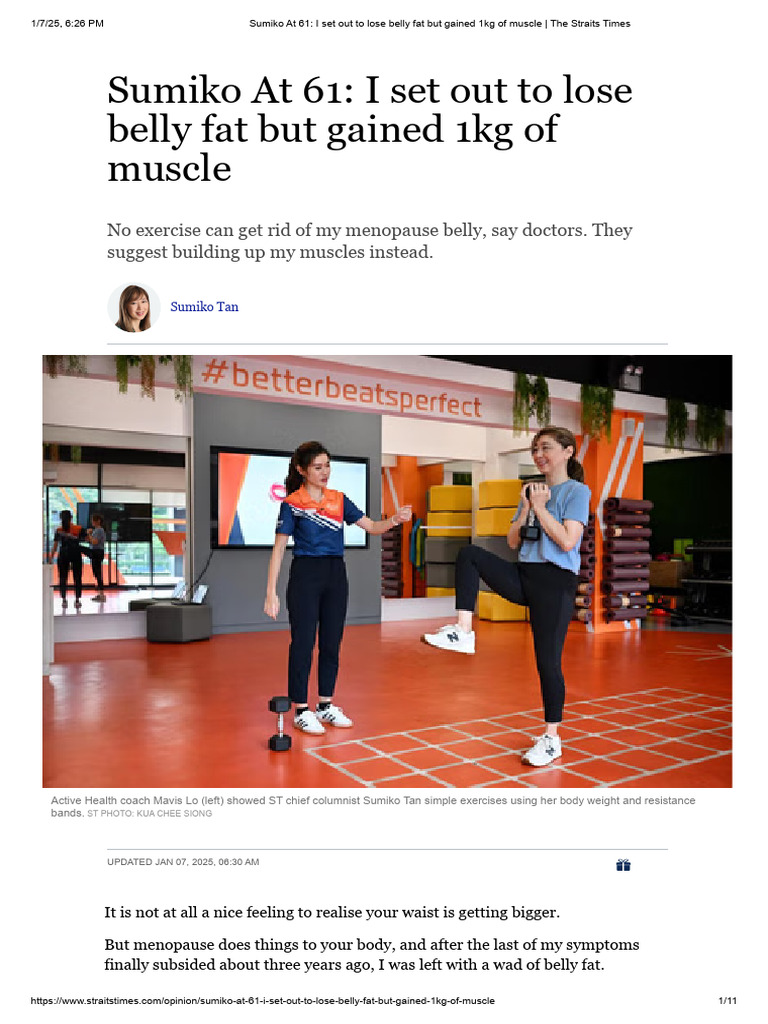 ST - Sumiko at 61 - I Set Out To Lose Belly Fat But Gained 1kg of ...