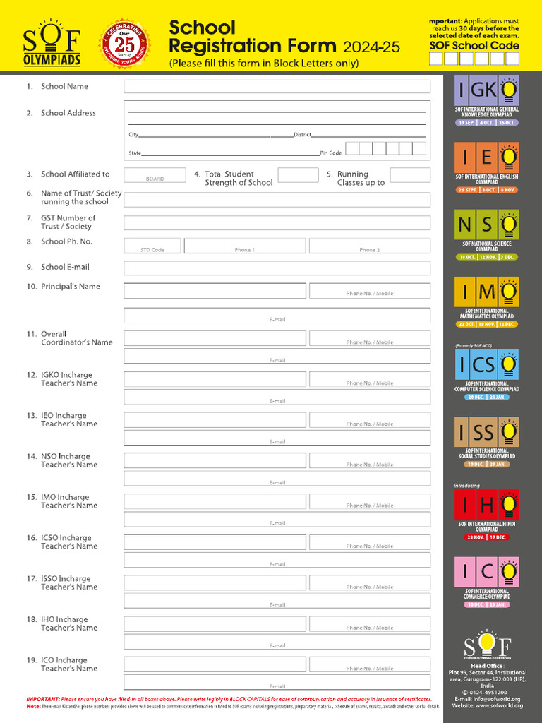 sof_school_registration_form_srf_for_schools_outside_india | PDF