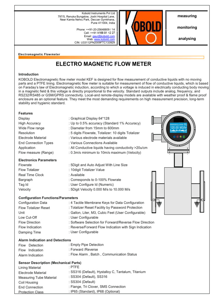 KEF Data Sheet 2023 | PDF | Flow Measurement | Electrical Engineering