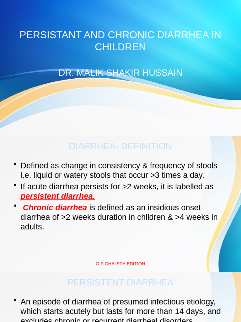 Persistent and Chronic Diarrhea | PDF | Diarrhea | Coeliac Disease