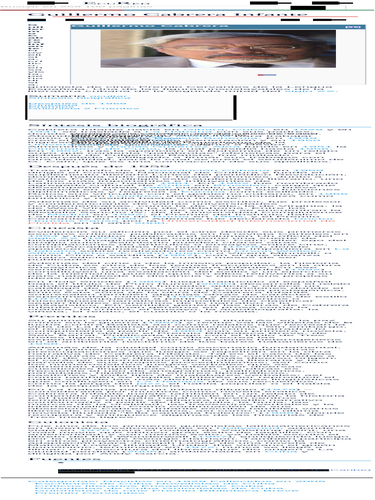 Biografía de Guillermo Cabrera Infante | PDF