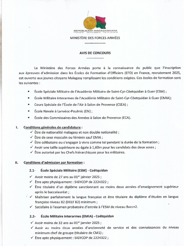 Avis de Concours | PDF