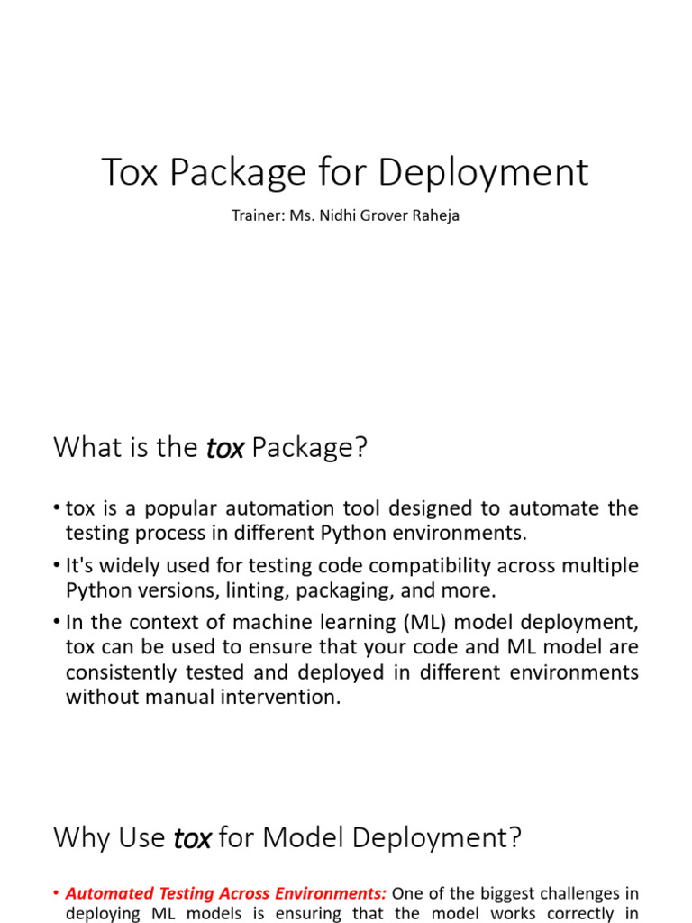 Tox for ML Model Deployment | PDF | Computer File | Filename
