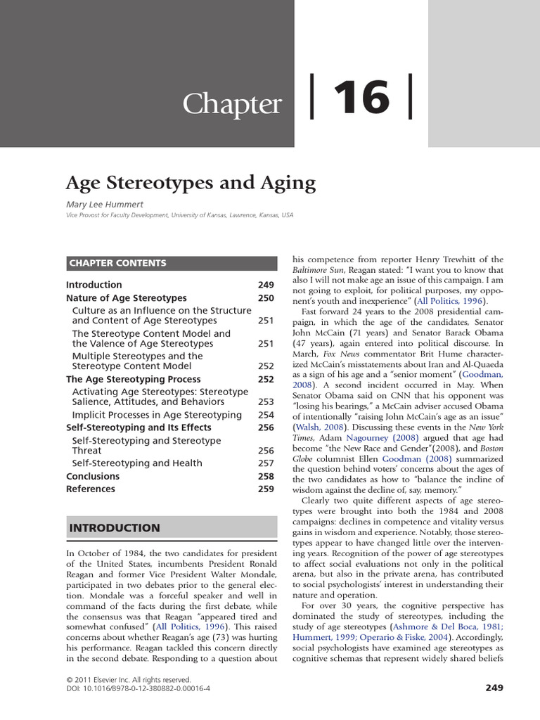 Age Stereotypes and Aging | PDF | Stereotypes | Attitude (Psychology)