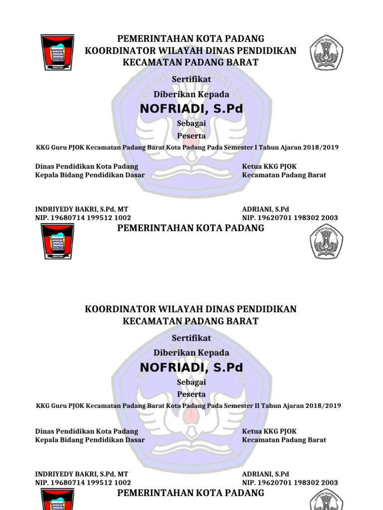Sertifikat Kkgo 2020 | PDF