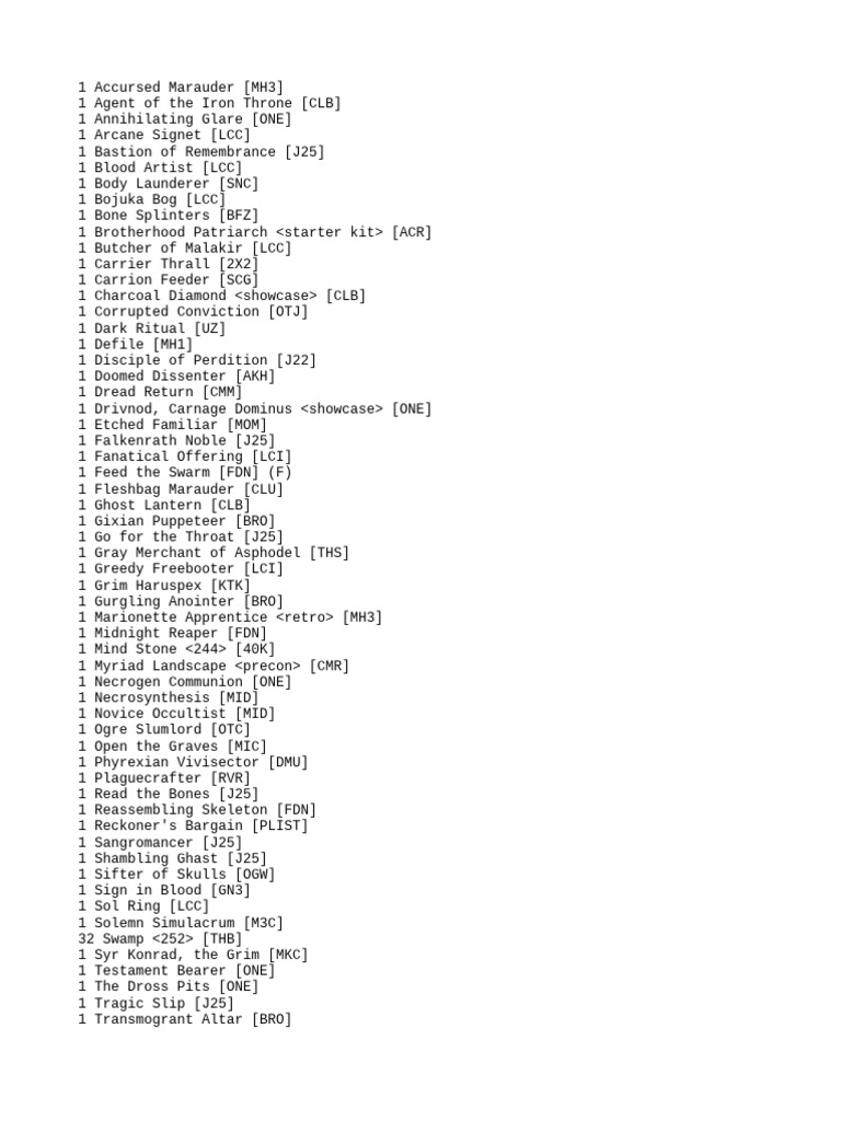 Magic: The Gathering Card List | PDF