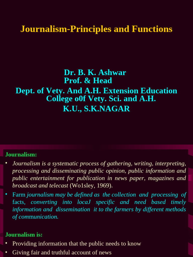 Principles, Functions Journalism | PDF | Journalism | Thought