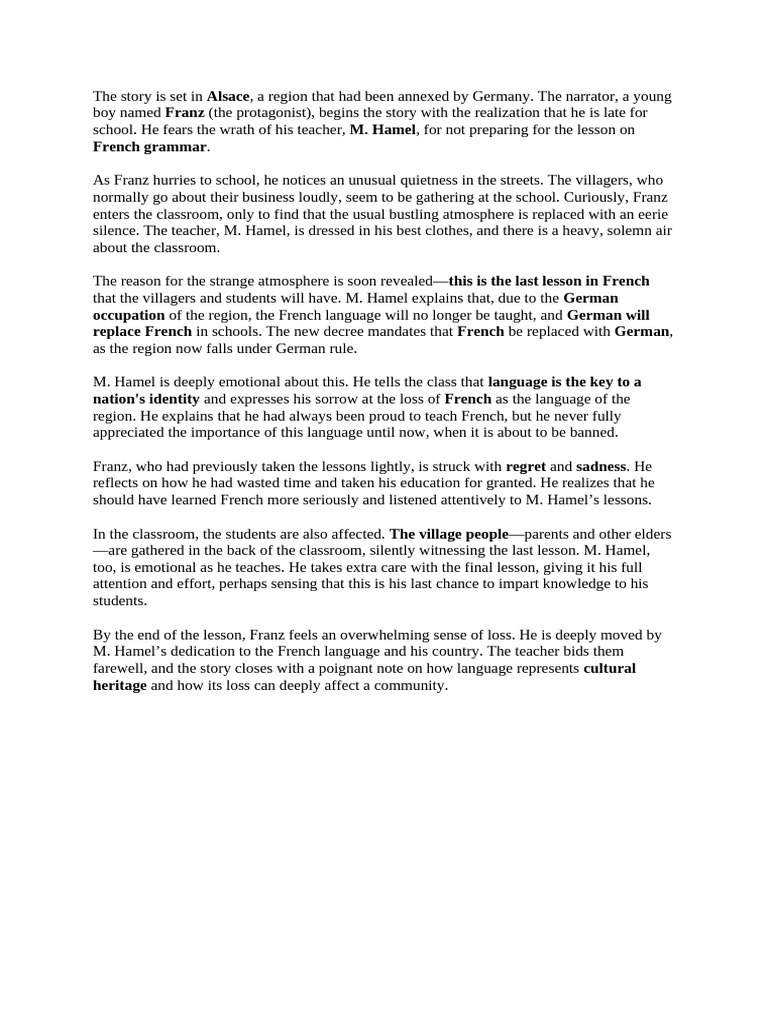 The Last Lesson Class - 12 | PDF